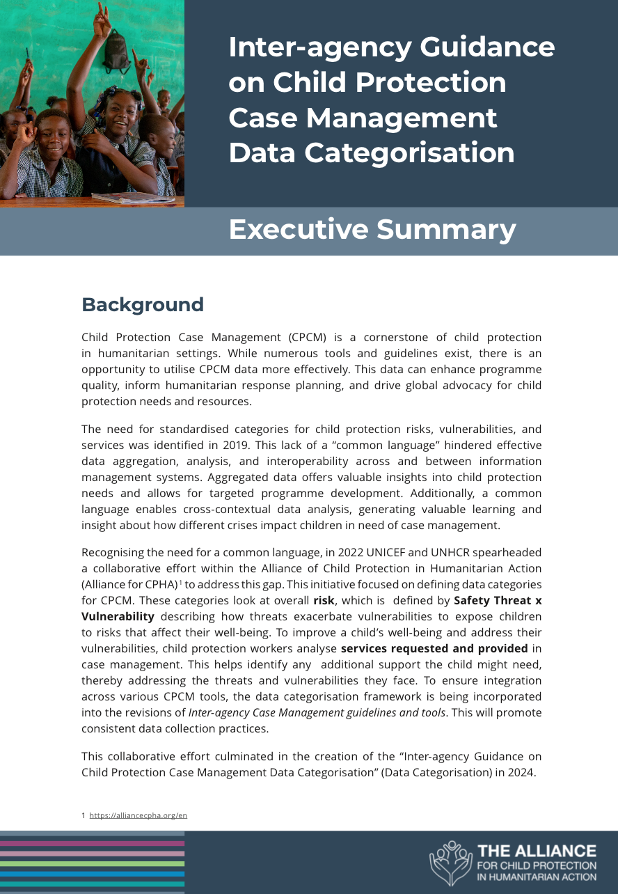 Inter-agency Guidance on Child Protection Case Management Data ...
