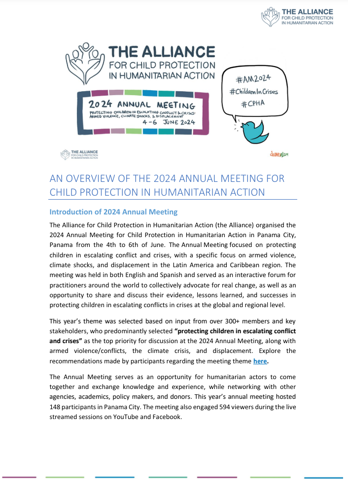 Report | An Overview of the 2024 Annual Meeting for Child Protection in ...
