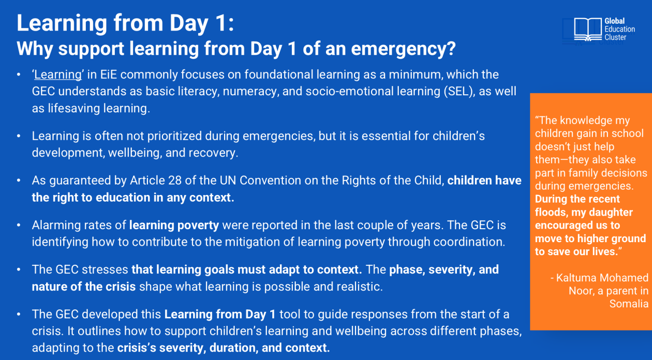 Learning from Day 1: Why support learning from Day 1 of an emergency ...