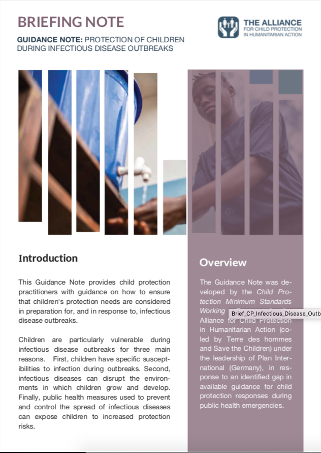 Briefing Note - Guidance Note: Protection of children during infectious ...
