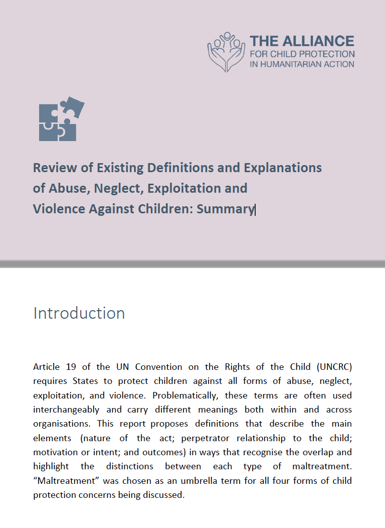 Summary: Review of Existing Definitions and Explanations of Abuse ...